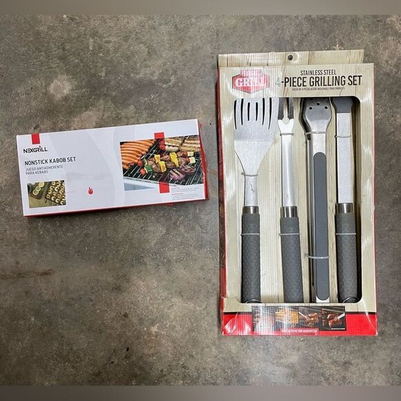 Other | Nwt Stainlesssteel Bbq Tool Set With Nonstick Kabab Set | Poshmark